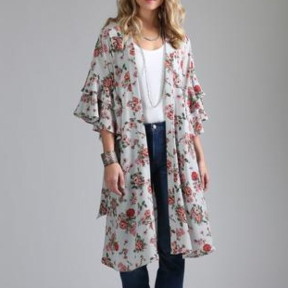 Wrangler | Tops | Wrangler Retro Floral Belted Duster Top Dress Nwt ...